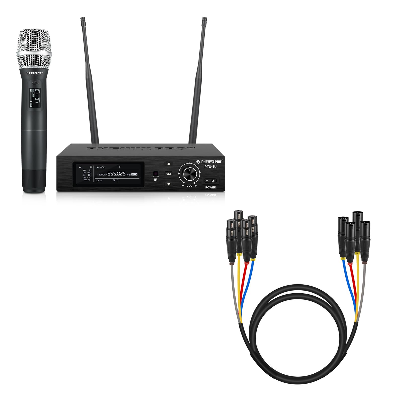 Amazon.com: henyx Pro True Diversity Wireless Microphone System PTU-1U ...