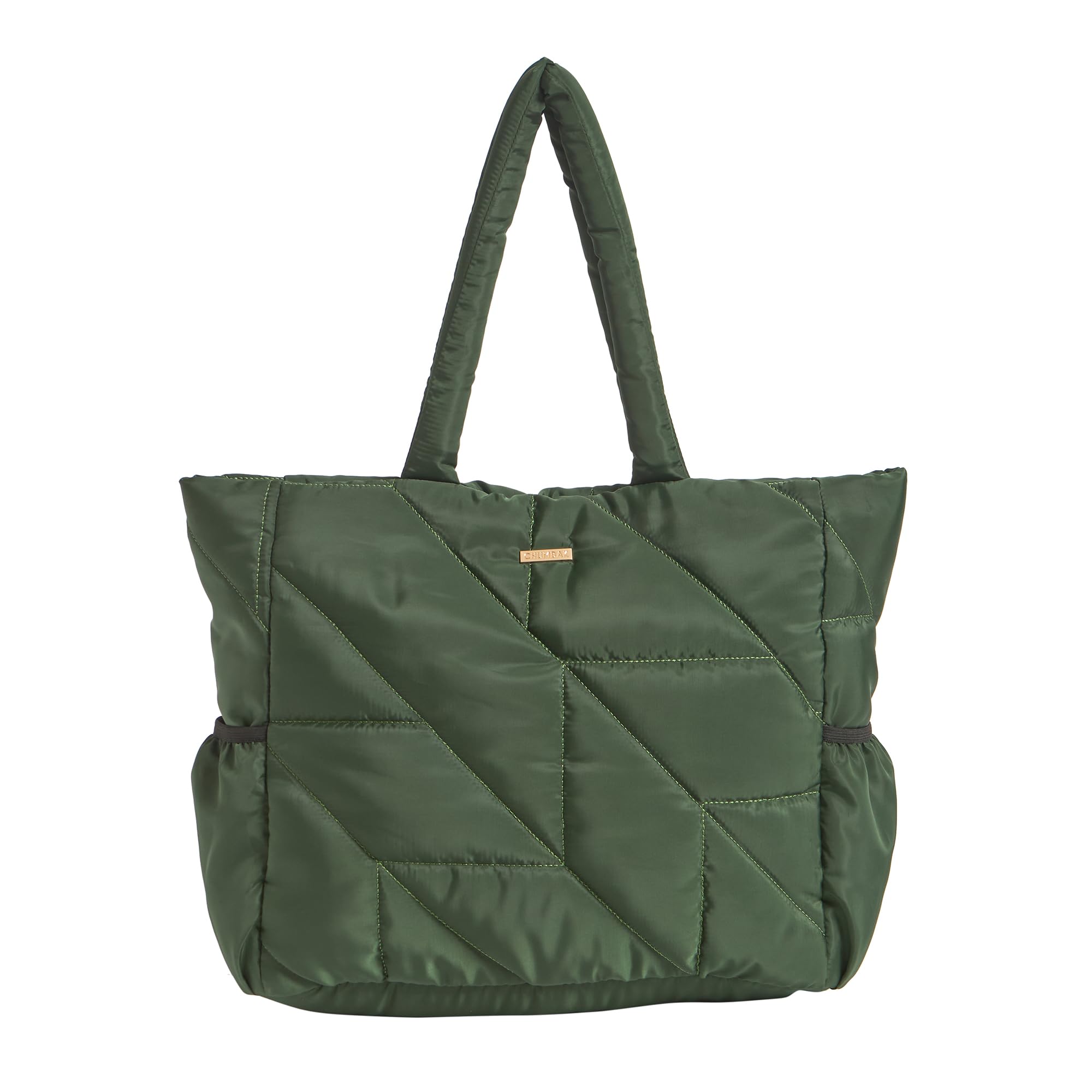 Buy Chumbak Quilted Puffer Tote - Olive | Tote Bags for Women Quilted ...