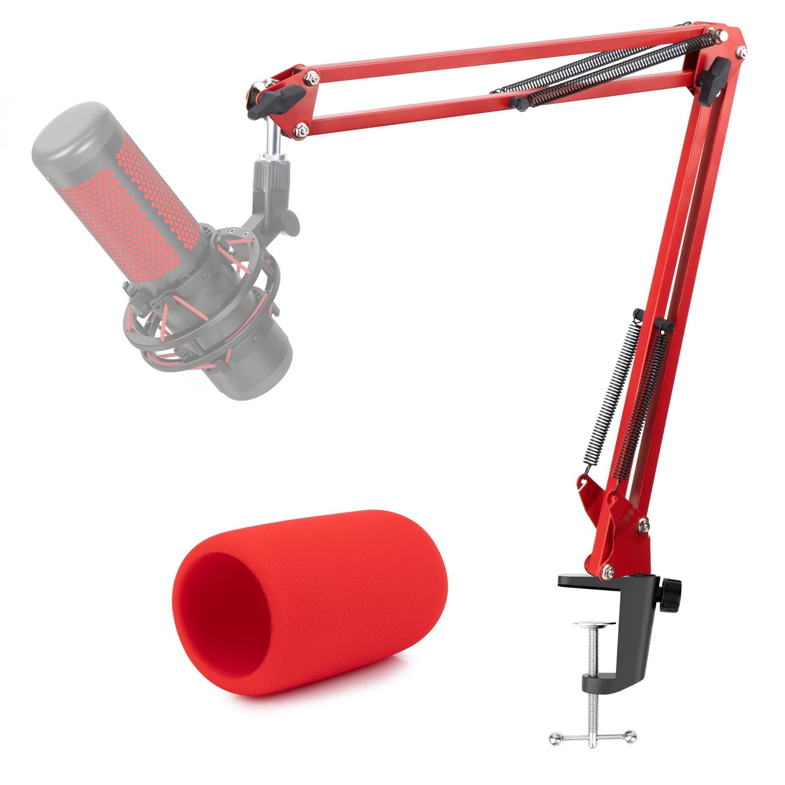 Amazon.com: Red Boom Arm Mic Arm - Mic Boom Arm for HyperX QuadCast ...