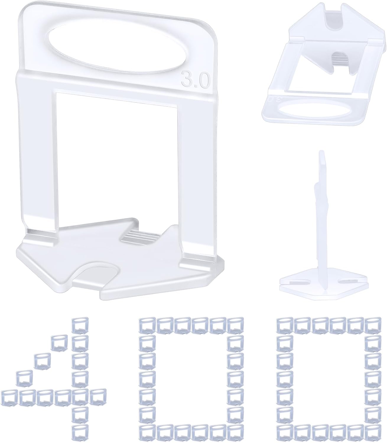 Satisby 3mm Tile Leveling Spacers 400PCS，Heighten Tile Levelling Clips ...