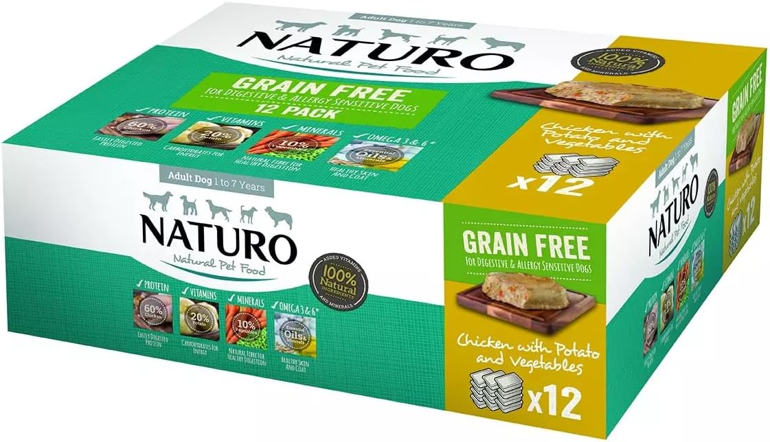 Naturo Adult Dog Tray GRAIN-FREE Variety 400g 12pk : Amazon.co.uk: Pet ...