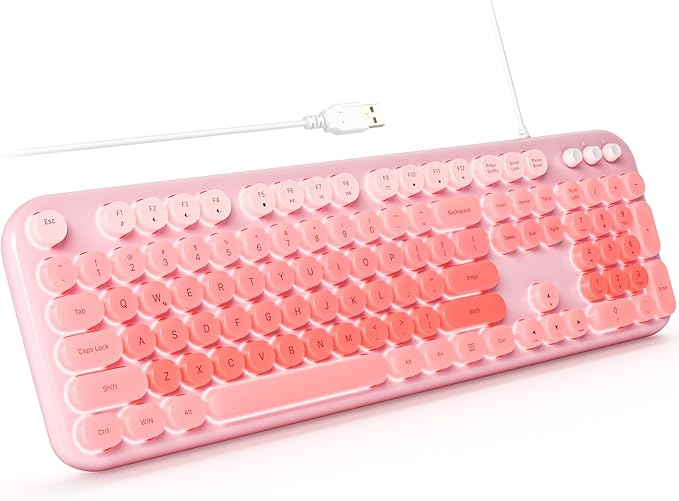 Amazon.com: Meidosa Backlit Keyboard Wired, Light Up Computer Keyboard ...