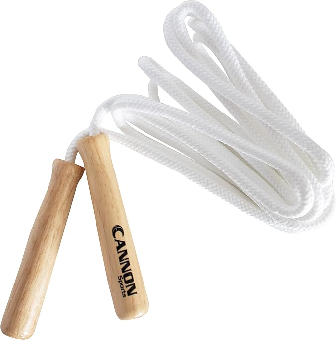 Amazon.com : Cannon Sports White Jump Ropes with Wooden Handles ...