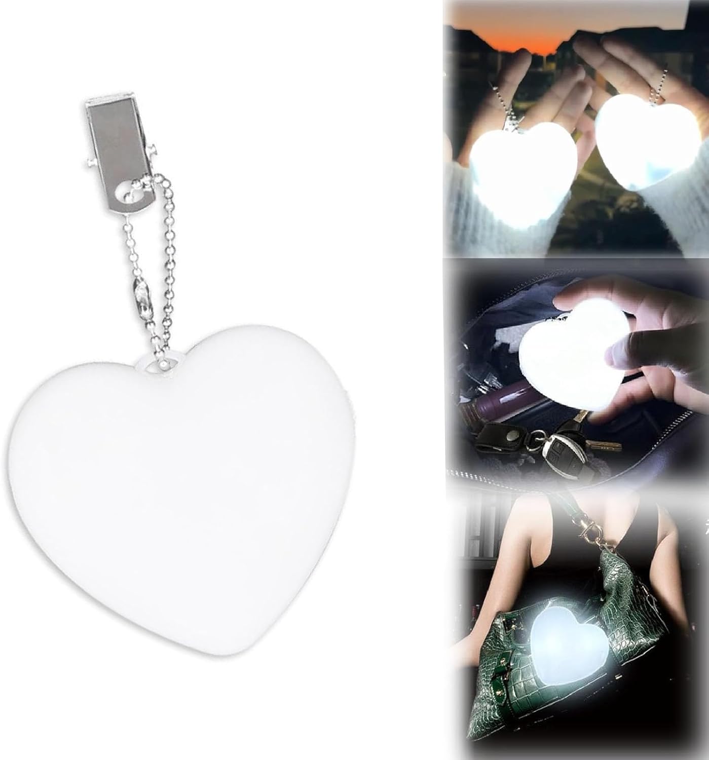 Purse Glow Heart Light, Glow Heart for Purse, LED Automatic Sensor ...