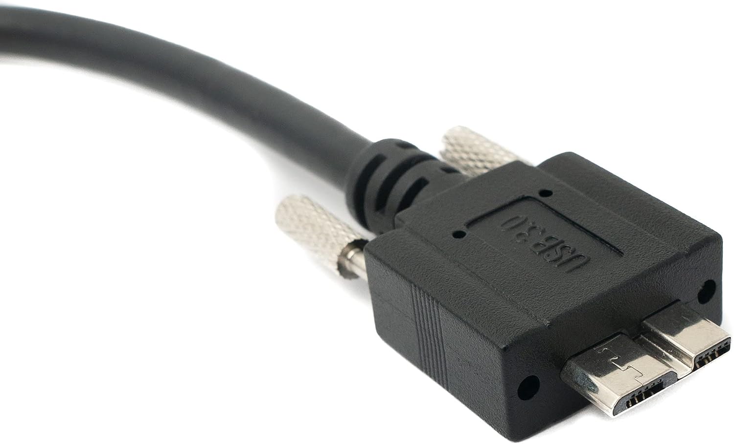 System-S USB 3.0 Cable 30 cm Micro B Male to A Male Screw Angle Adapter ...