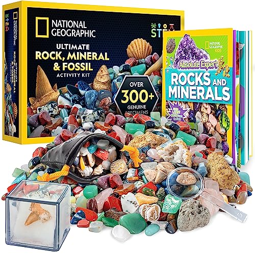 NATIONAL GEOGRAPHIC Rock Collection Box for Kids – 300+ Piece Rock Set ...