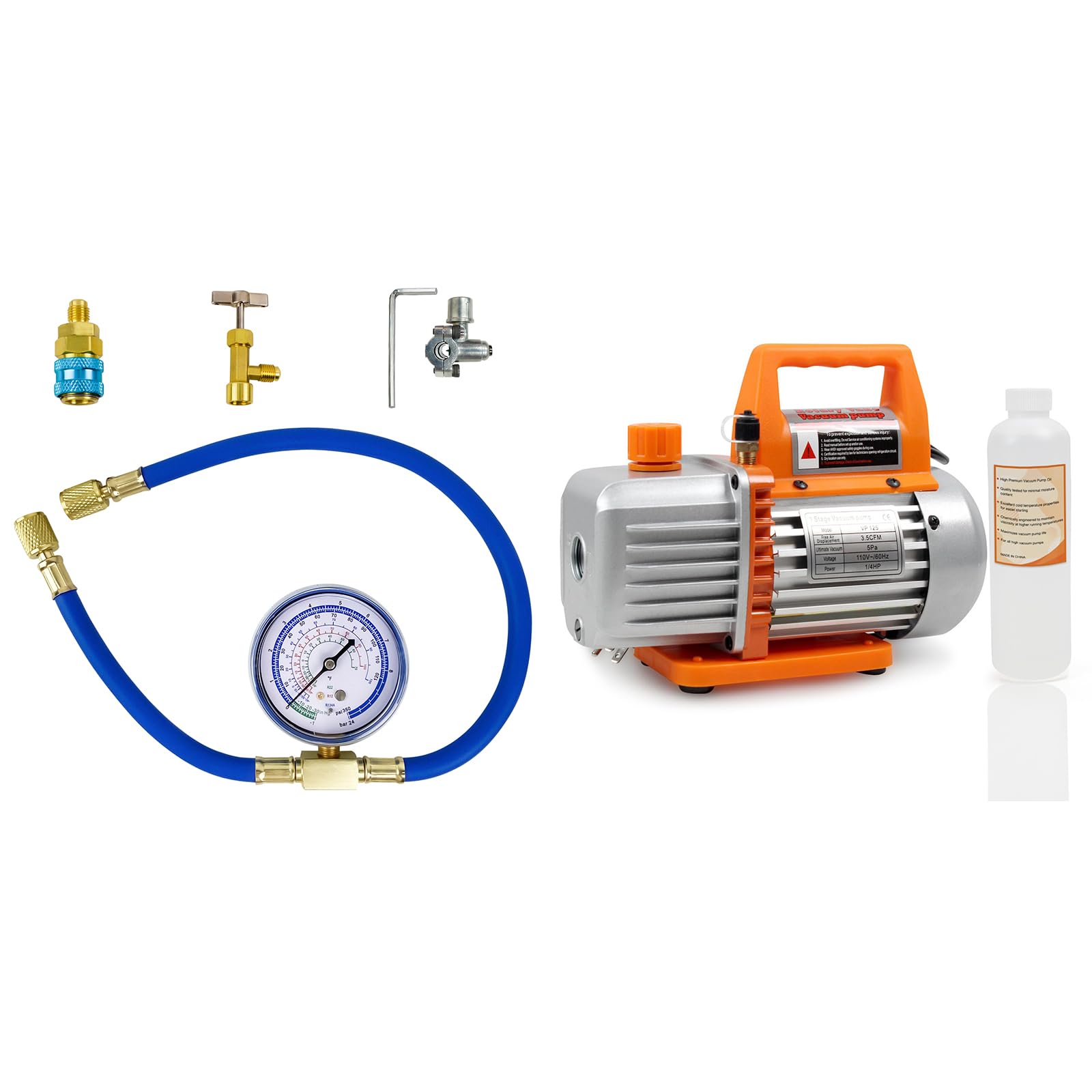 Amazon.com: BACOENG AUTO AC Refrigerant Recharge Kit, Vacuum Pump with ...