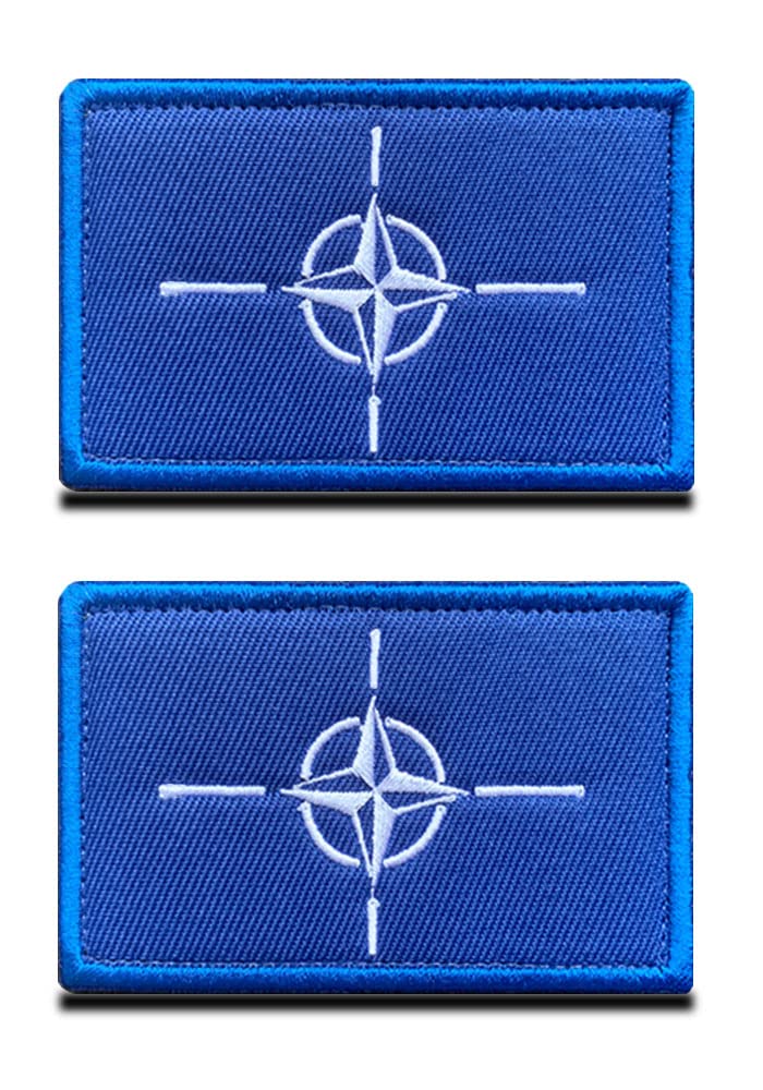 Zcketo Pack of 2 Tactical NATO North Atlantic Federal Flag Patch Fabric ...