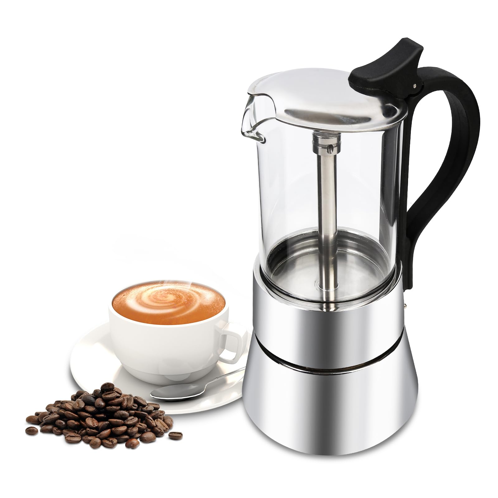 Amazon.com: Walktosun Premium Thickened 304 Stainless Steel Moka Pot ...