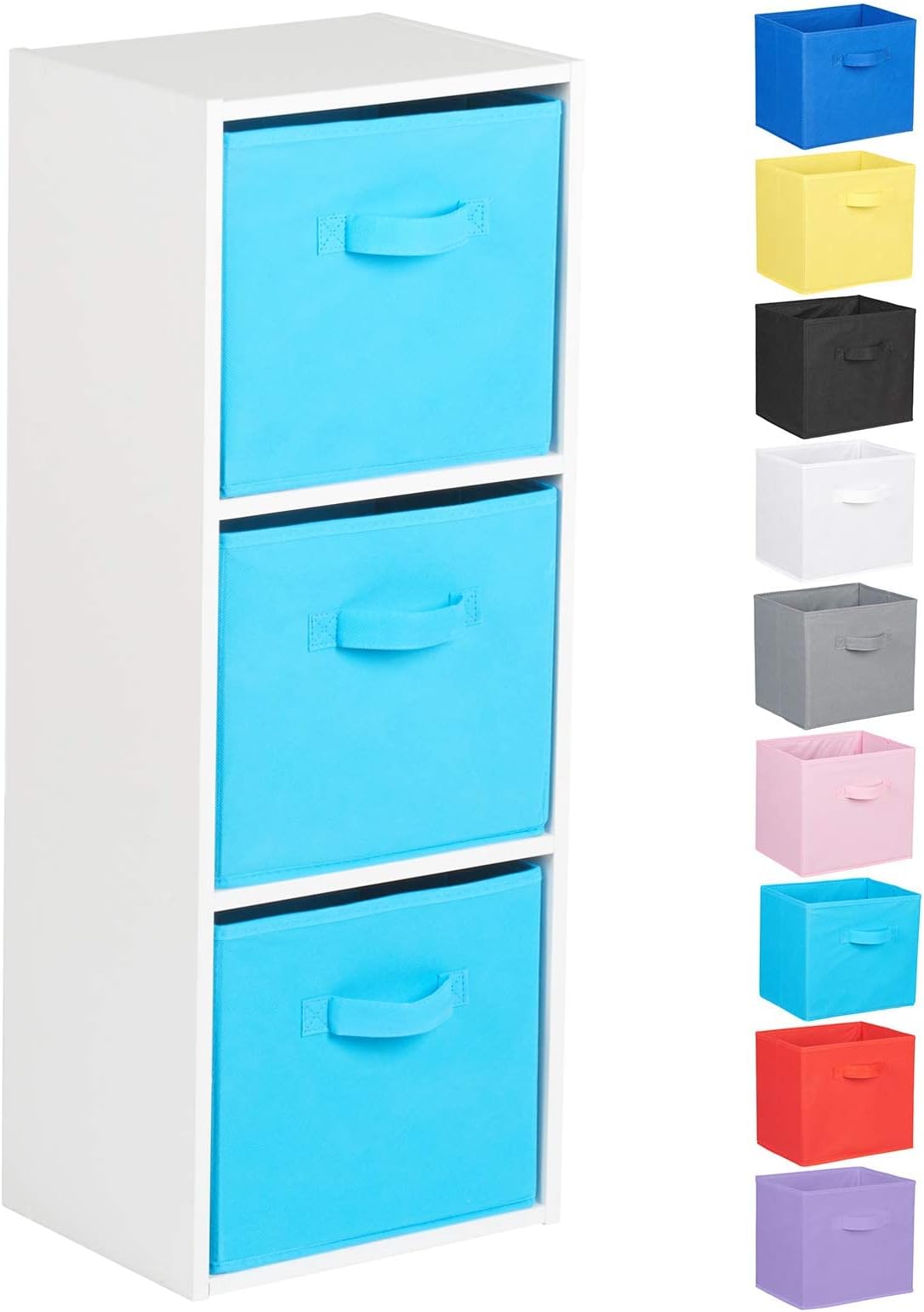 Hartleys 3 Tier White Cube Unit - Choice of Storage Boxes : Amazon.co ...