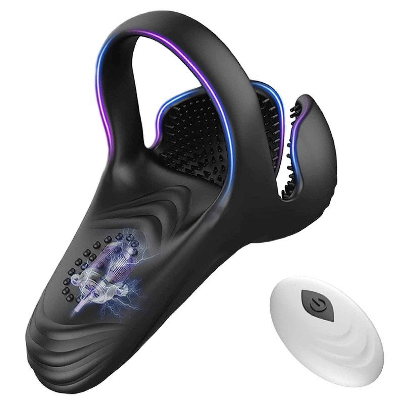 Amazon | Lesor睾丸マッサージバイブレーター，10種強力振動 玉袋マッサージ ペニスリング，USB充電 防水 アダルトグッズ 大人のおもちゃ，睾丸マッサージ ...