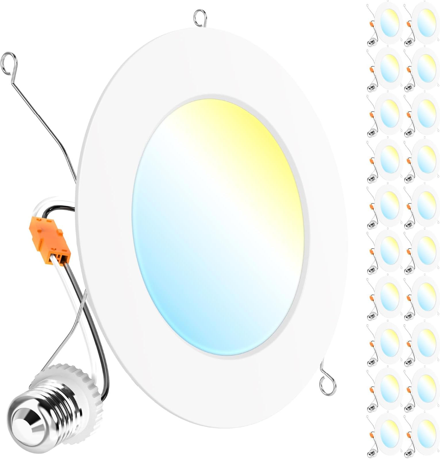 Sunco 20 Pack 5CCT LED Recessed 6 Inch, 1200 LM High Brightness, Ultra ...