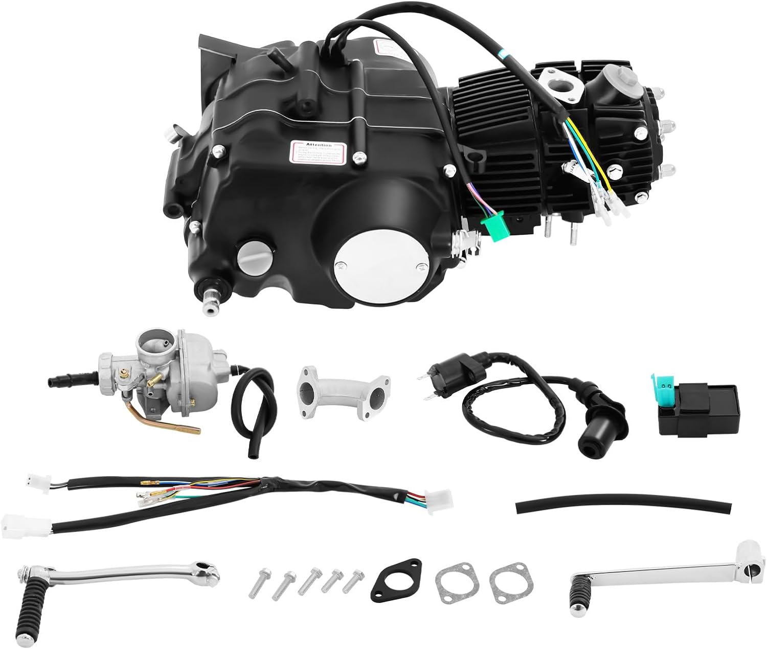 Amazon.com: JLYNOWPT 110cc Engine Kick Start Bike Motor Kit Metal ...