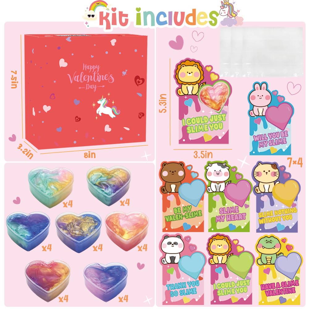 Snapklik.com : 28 Packs Galaxy Slime Hearts, Slime Kit Gifts For Kids ...