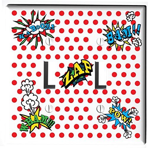 Double Toggle Comic Book Action Words Switch Plates Covers/Superhero ...
