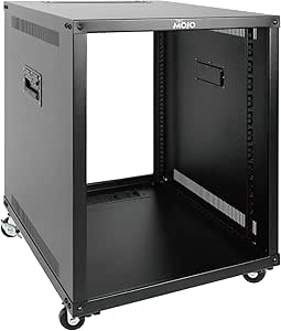Amazon.com: Tecmojo 12U Portable Rolling Network Rack, 4-Post Mobile Open Frame Server Rack with ...