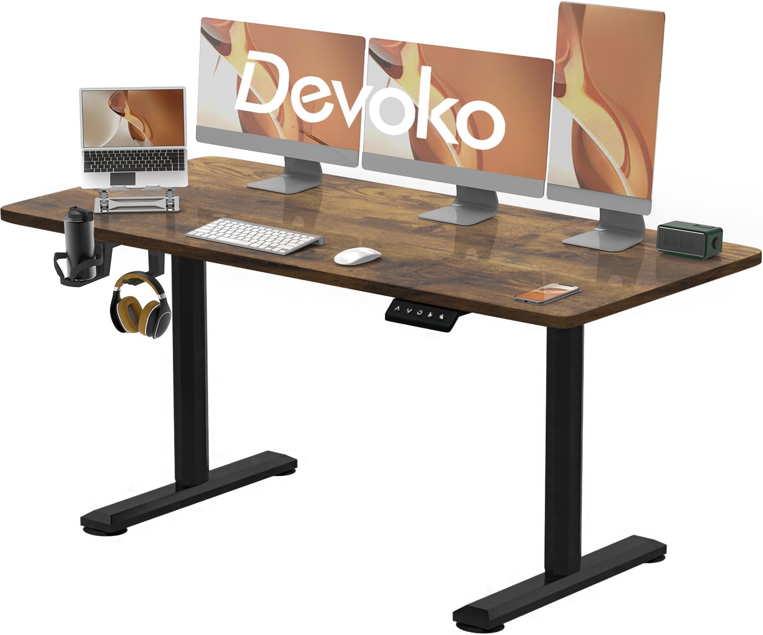 Devoko Electric Standing Desk 160 x 70cm, Height Adjustable Standing ...