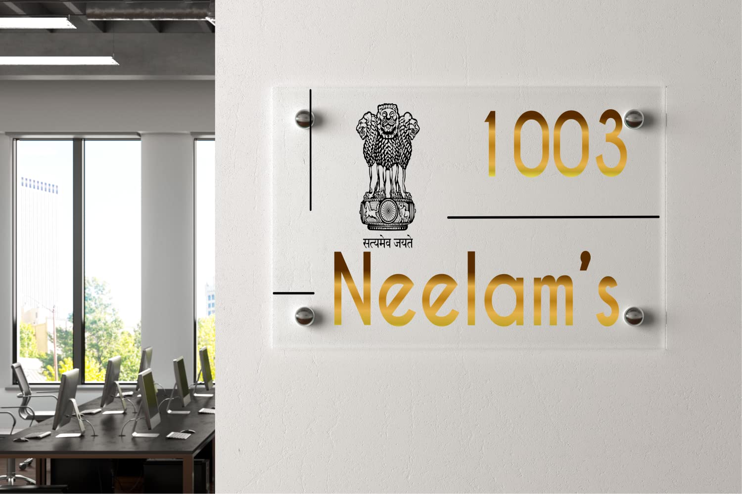 Buy OOCLAS 10MM Thick Door Name Plate, Crystal Clear Acrylic Nameplates ...