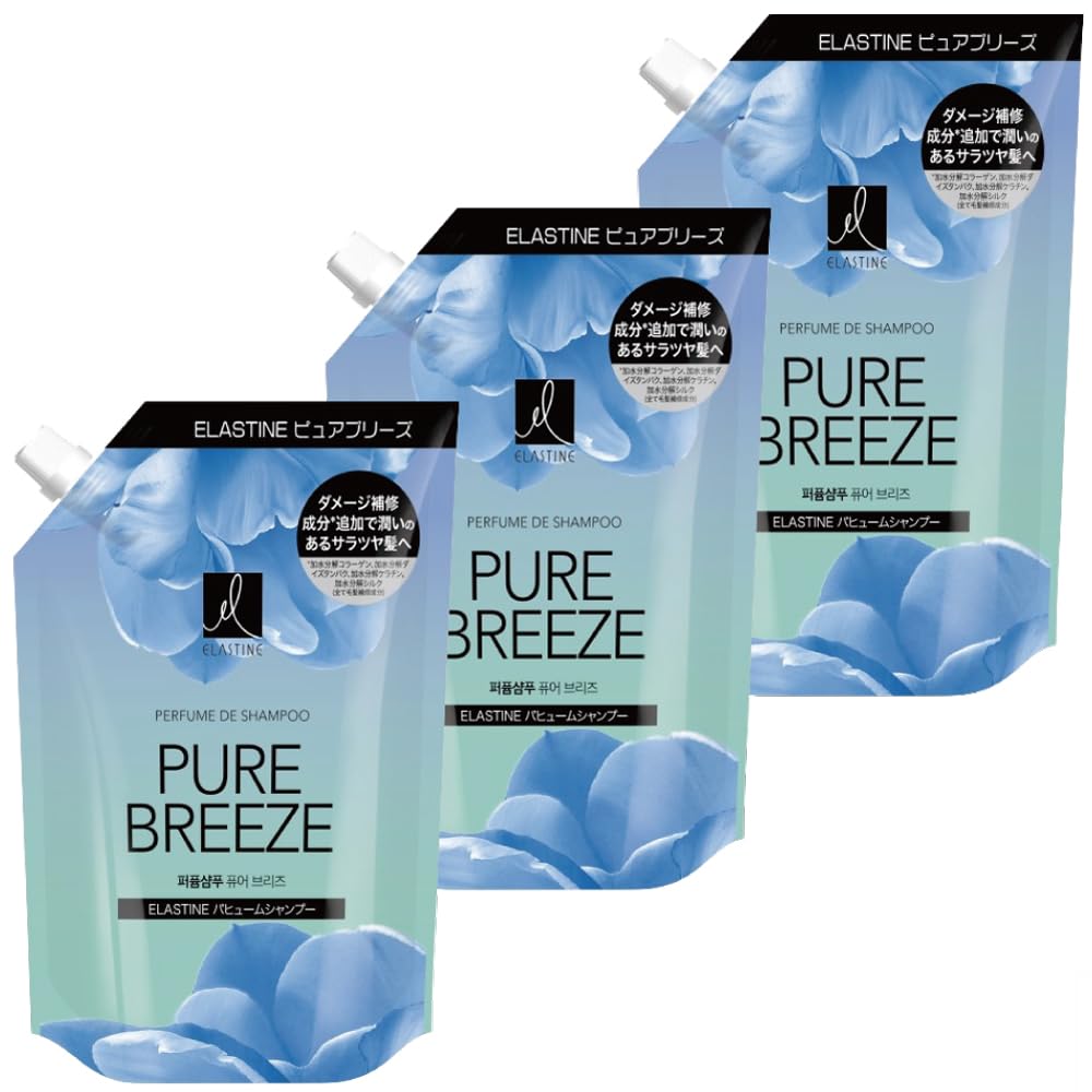 Amazon | 【ELASTINE 公式 リニューアル発売】エラスティン リニューアル パヒューム (ピュアブリーズ シャンプー 詰替 350mLX3個) | §el∞ELASTINE ...