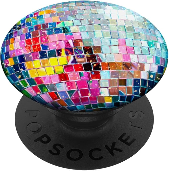 Amazon.com: Aesthetic Retro Colorful Disco Ball Vintage Art PopSockets ...