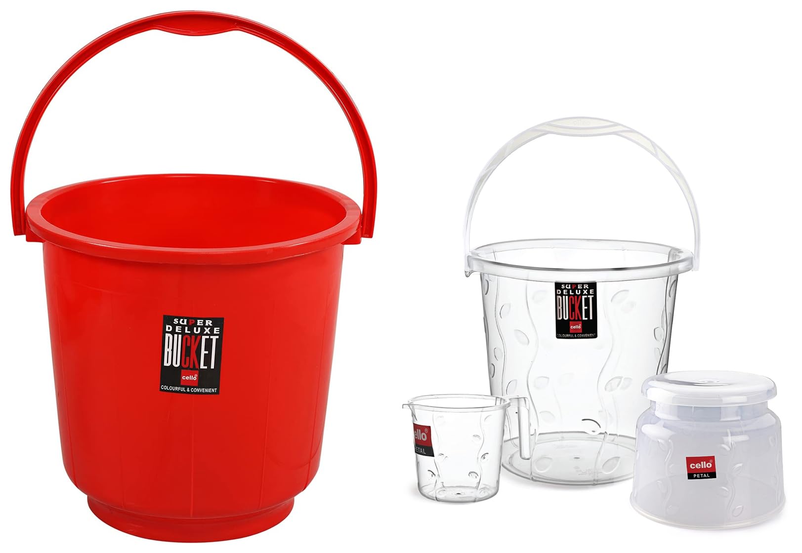 Cello Petal Bathroom Set of 3 PCs, Small, Transparent & Cello Plastic ...