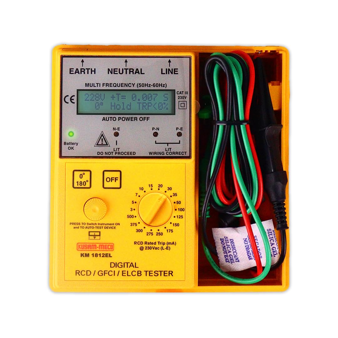 KUSAM-MECO Digital ELCB Tester KM 1812 EL| 7 Functions 17 Ranges|Easy ...