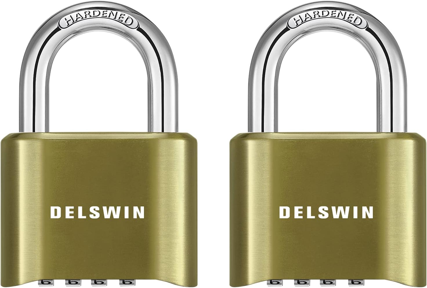 DELSWIN 4-Digit Combination Lock Outdoor Padlock - Heavy Duty Locker ...