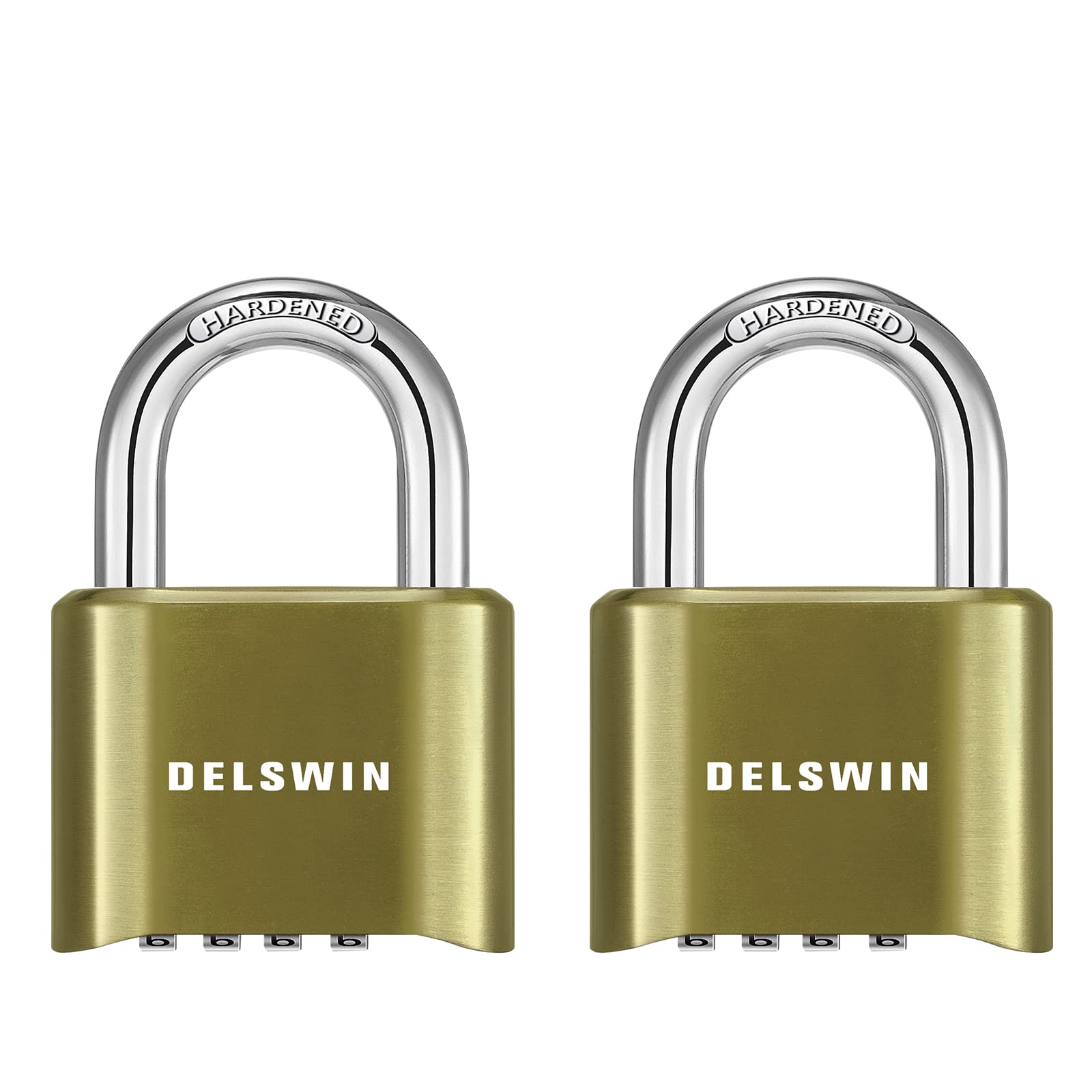 DELSWIN 4-Digit Combination Lock Outdoor Padlock - Heavy Duty Locker ...