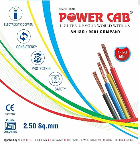 POWERCAB FIRE RETARDANT 2.50 SQ.MM WIRE (RED) (PACK OF 2) : Amazon.in ...
