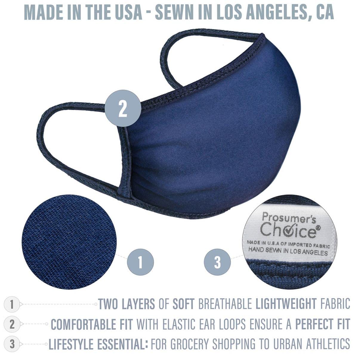 Snapklik.com : Prosumers Choice Navy Blue Over-Ear Face Mask Mouth Cover