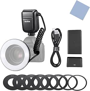 Amazon.com : Godox MF-R76C ETTL Macro Ring Flash Light GN14 10 Levels ...