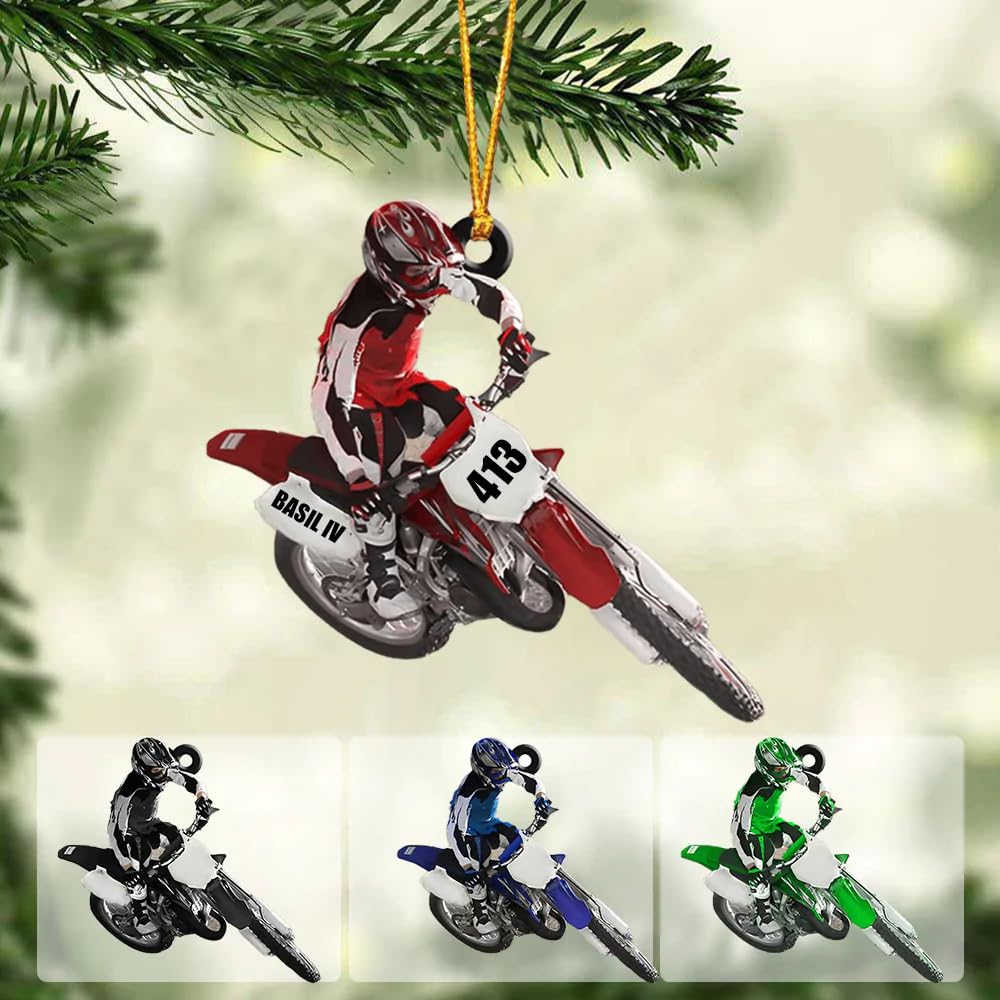 Amazon.com: Personalized Moto Cycle Ornament - Dirt Bike - Motocross ...