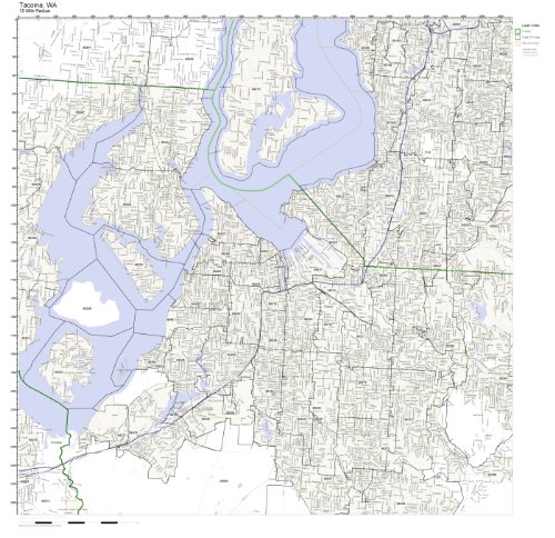 Amazon.com : Tacoma, WA ZIP Code Map Laminated : Prints : Office Products