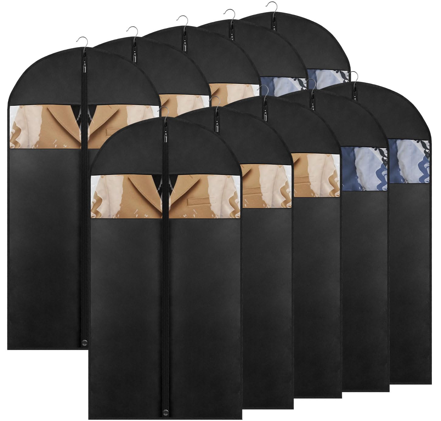 Amazon.com: 10 Pack - Moucas 43" Black Garment Bag, Mens Suit Bags for ...