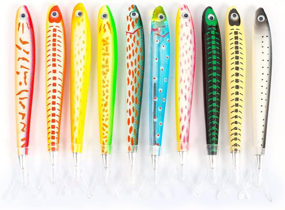 Amazon.com : Abhay Cute Fish Pen Gifts Fashion Fish Pens 10 Pack ...