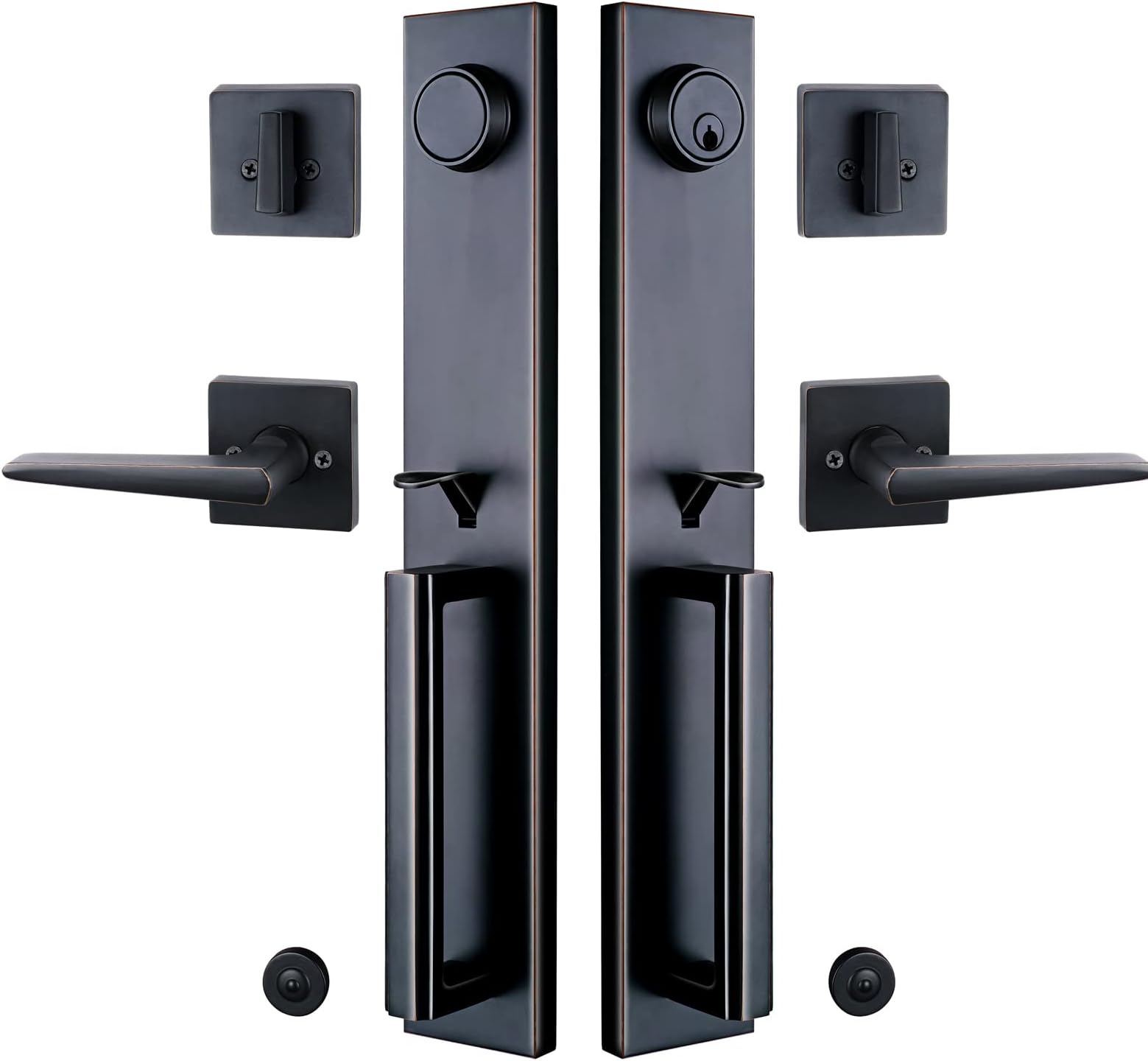 HISAFE Heavy Duty keypad Double Door Handleset with Lock for Front Door ...
