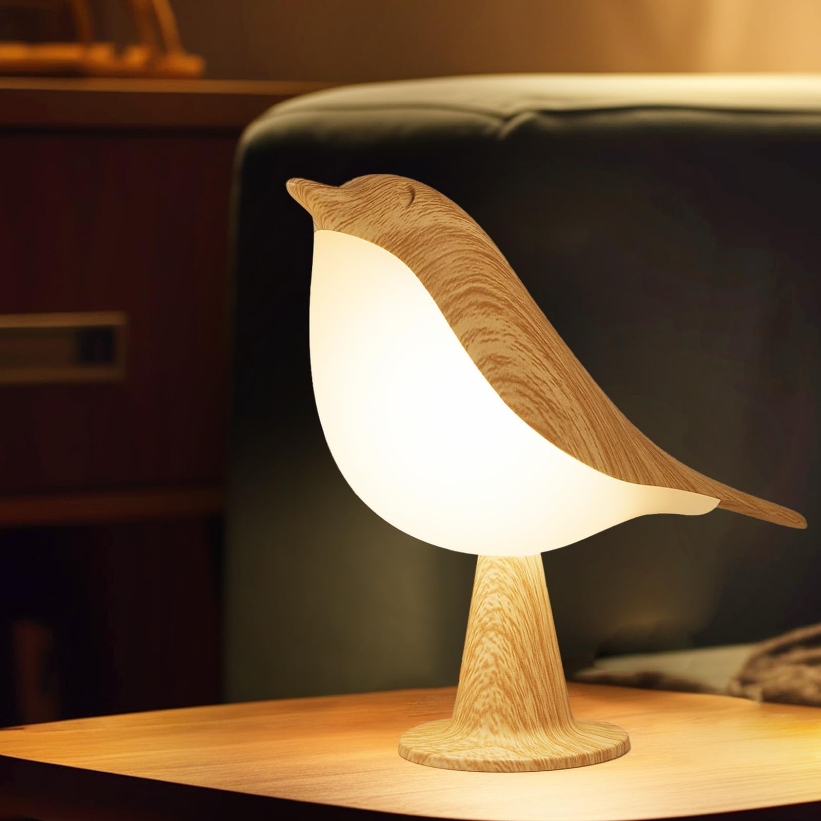 YOTOZU Small Bird Touch Lamp, Dimmable and Cordless Bird Night Light ...