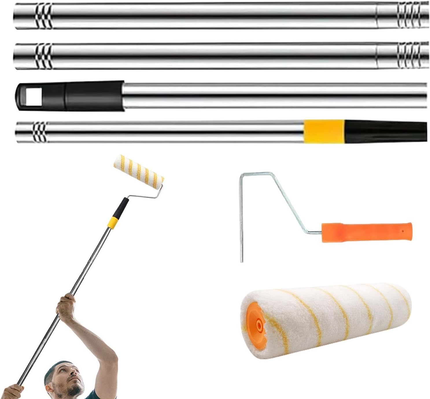 Paint Roller Extension - Telescopic Paint Roller Handle Extension Pole ...