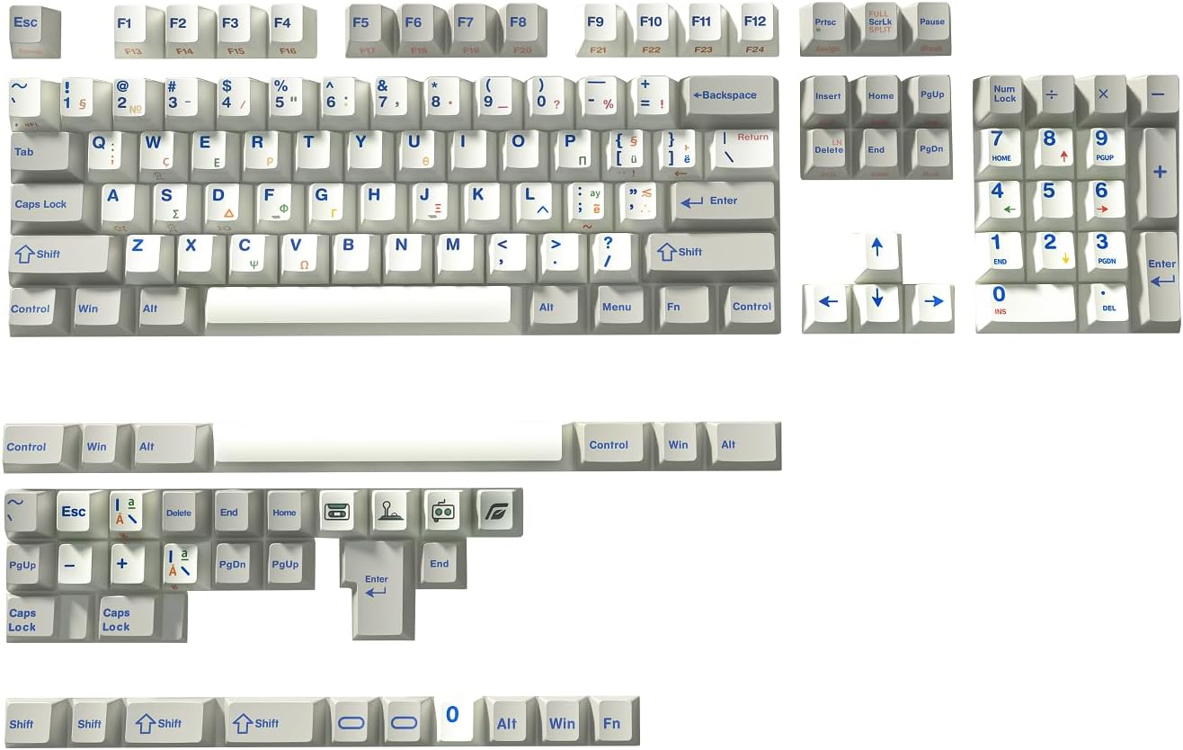 Amazon.com: KPREPUBLIC GKs Retro Greek Keycap Beige Cherry Profile Dye ...