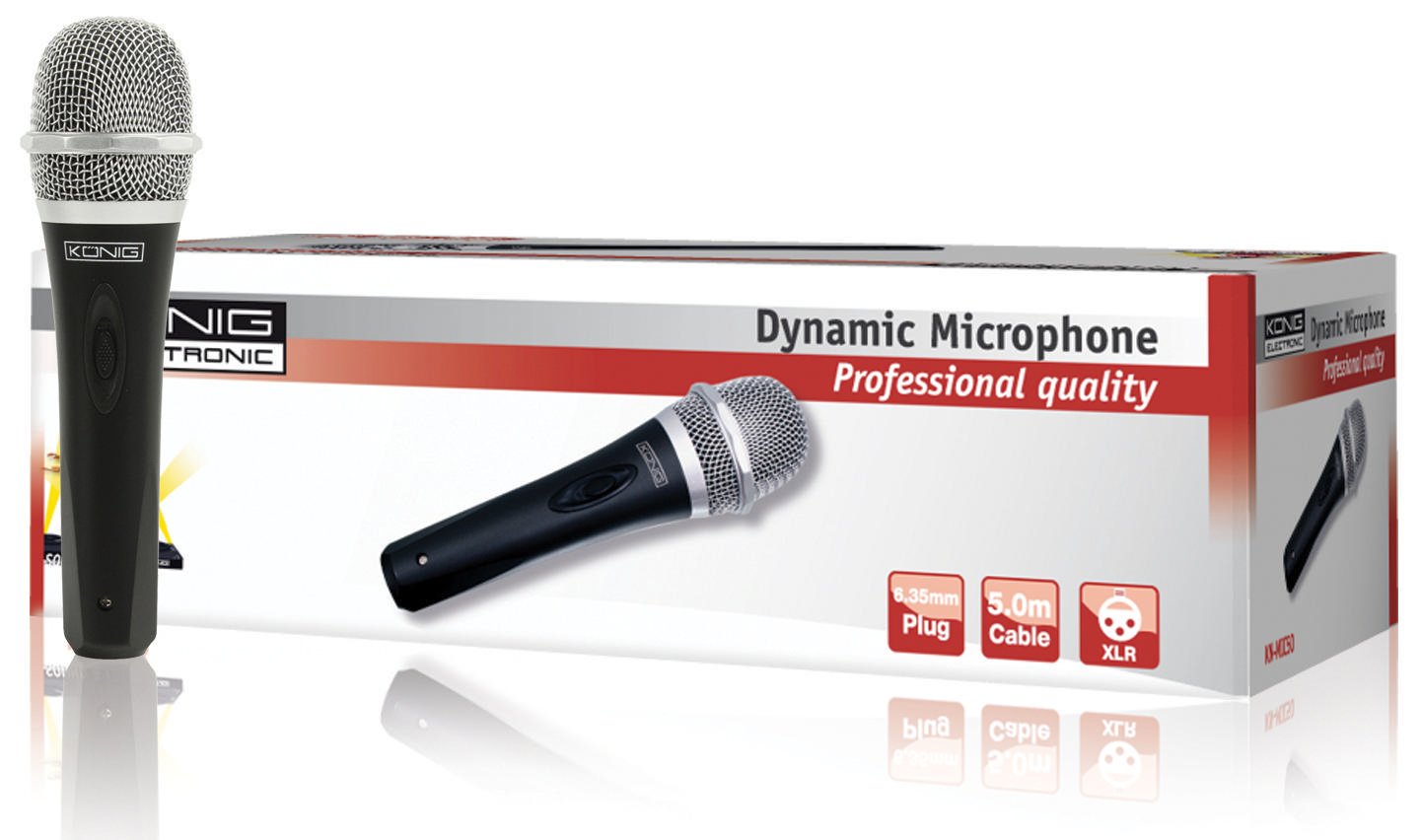 Konig Uni-Directional Dynamic Microphone - Metal Black : Amazon.co.uk ...