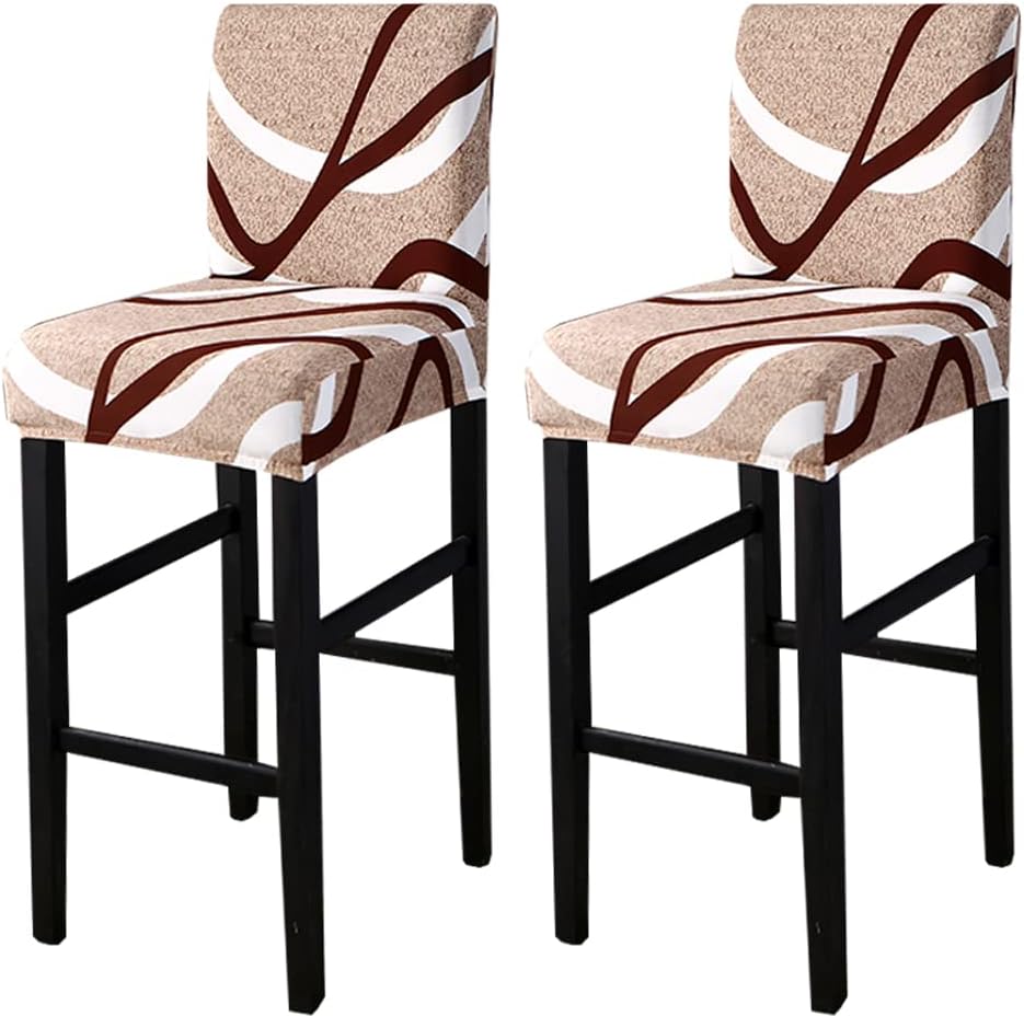 Amazon.com: Bar Stool Covers,2 Pack Stretch Bar Stool Covers with Backs ...