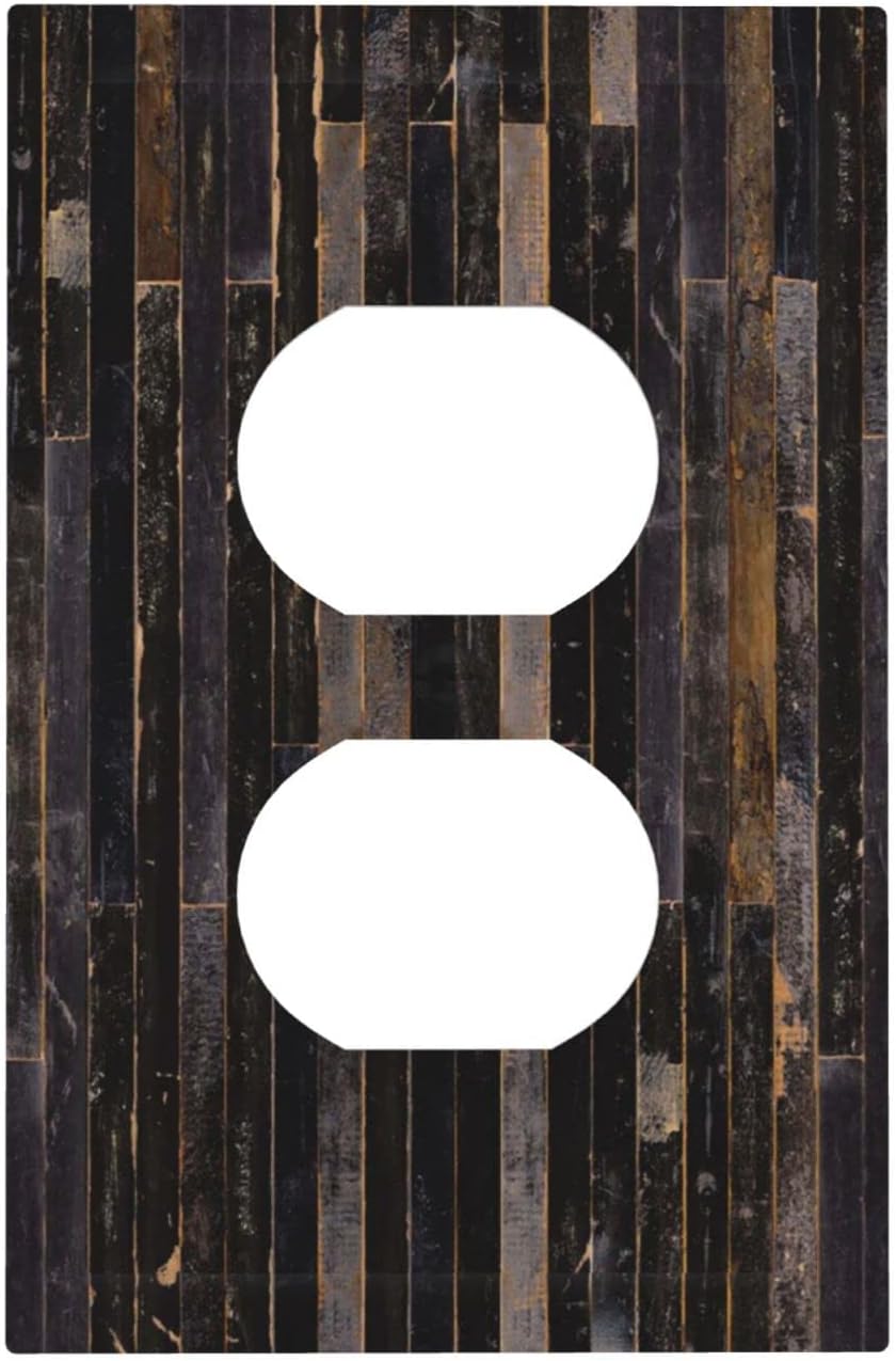 Spshian Decorative Switch Plate Covers Black Farmhouse Wood Board 1 ...