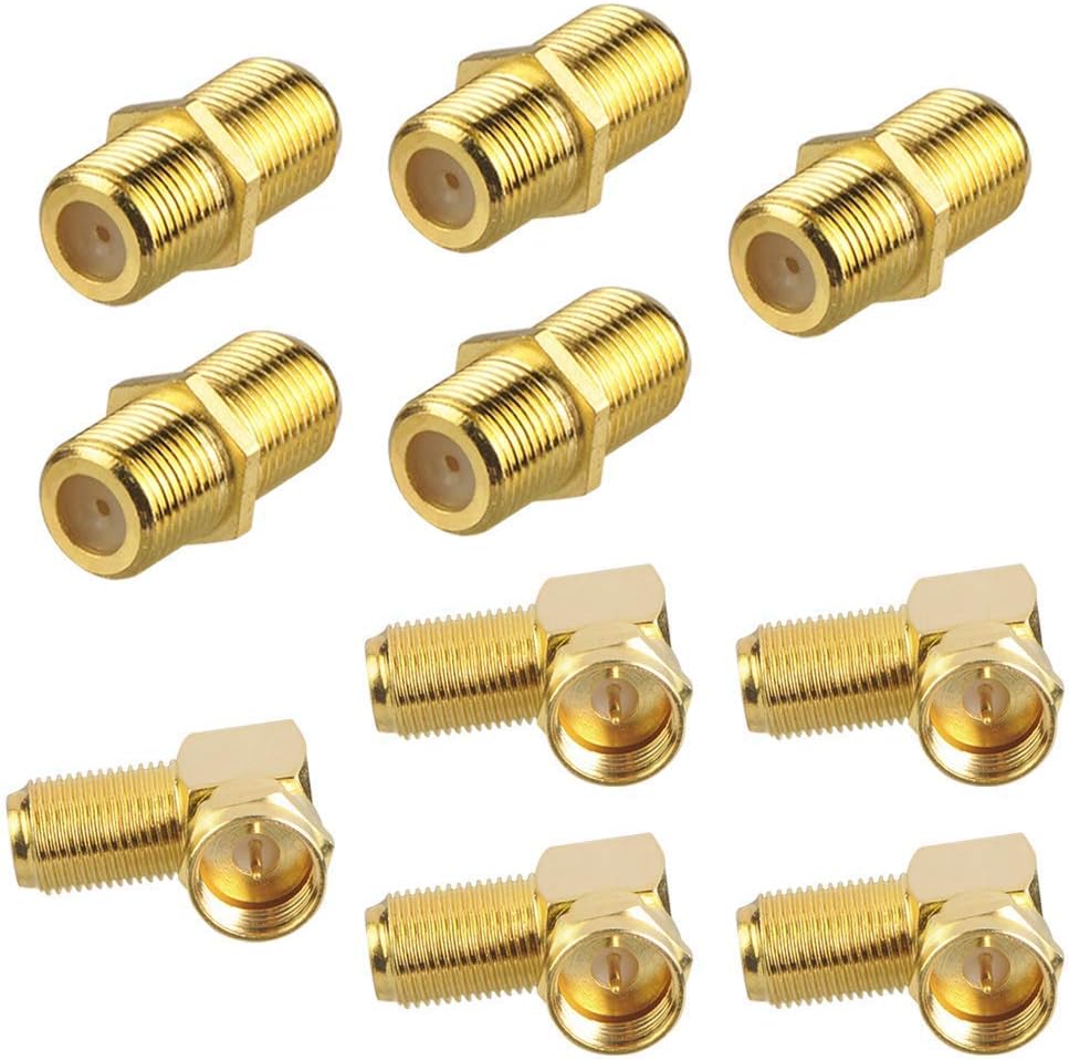 Amazon.com: VCE 5-Pack Coaxial Cable Female Connector Bundle with 90 ...