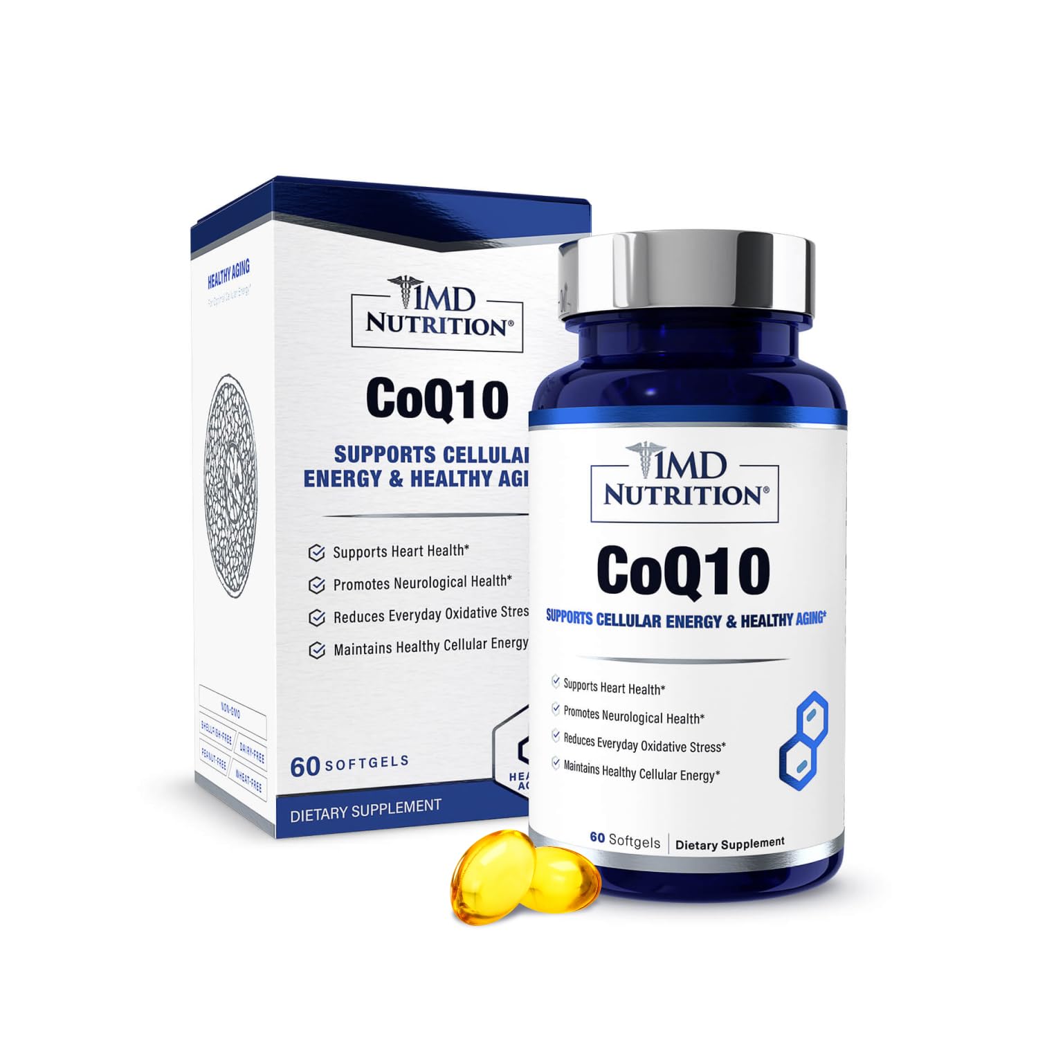 Amazon.com: 1MD Nutrition CoQ10 - for Heart Health & Cellular Energy ...