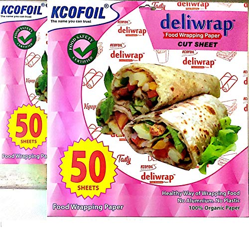 KCOFOIL 50 Pc Food Wrapping Sheets 100% Microwave Safe & Chemical Free ...