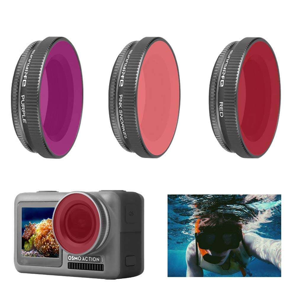 Wkaflk For DJI OSMO Action Sport Camera Diving Red Lens