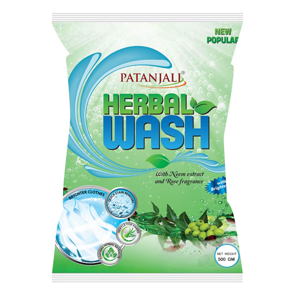 Patanjali Herbal Wash Detergent Powder, 500g : Amazon.in: Health ...