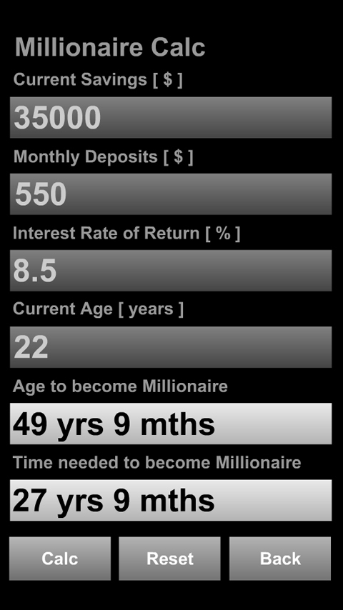 Millionaire Calculator - App on Amazon Appstore