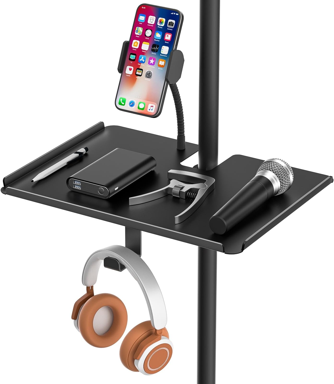 Amazon.com: Functional Metal Microphone Stand Tray with Phone Holder ...