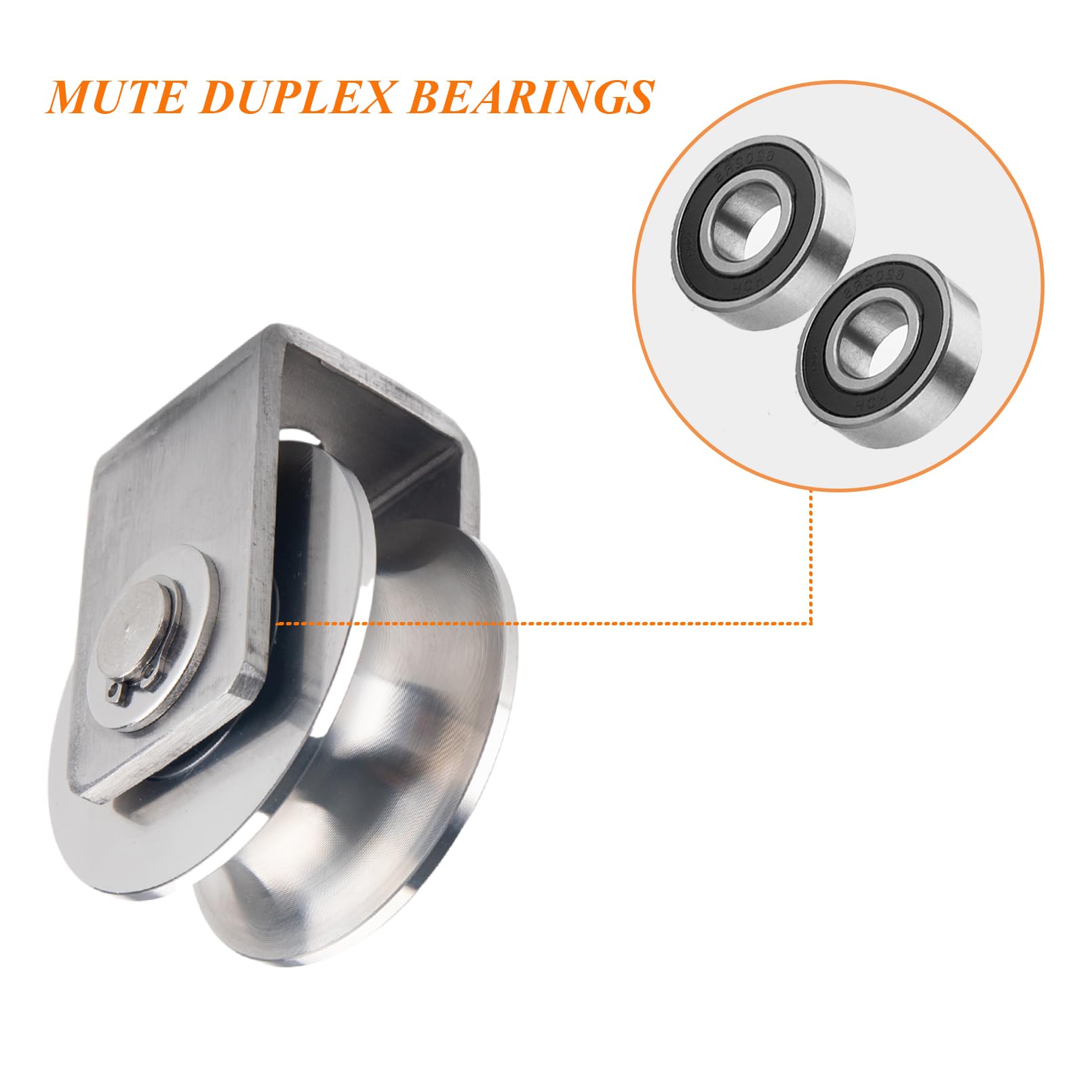 Snapklik.com : Stainless Steel U Groove Wheel Heavy Duty Caster Rigid ...